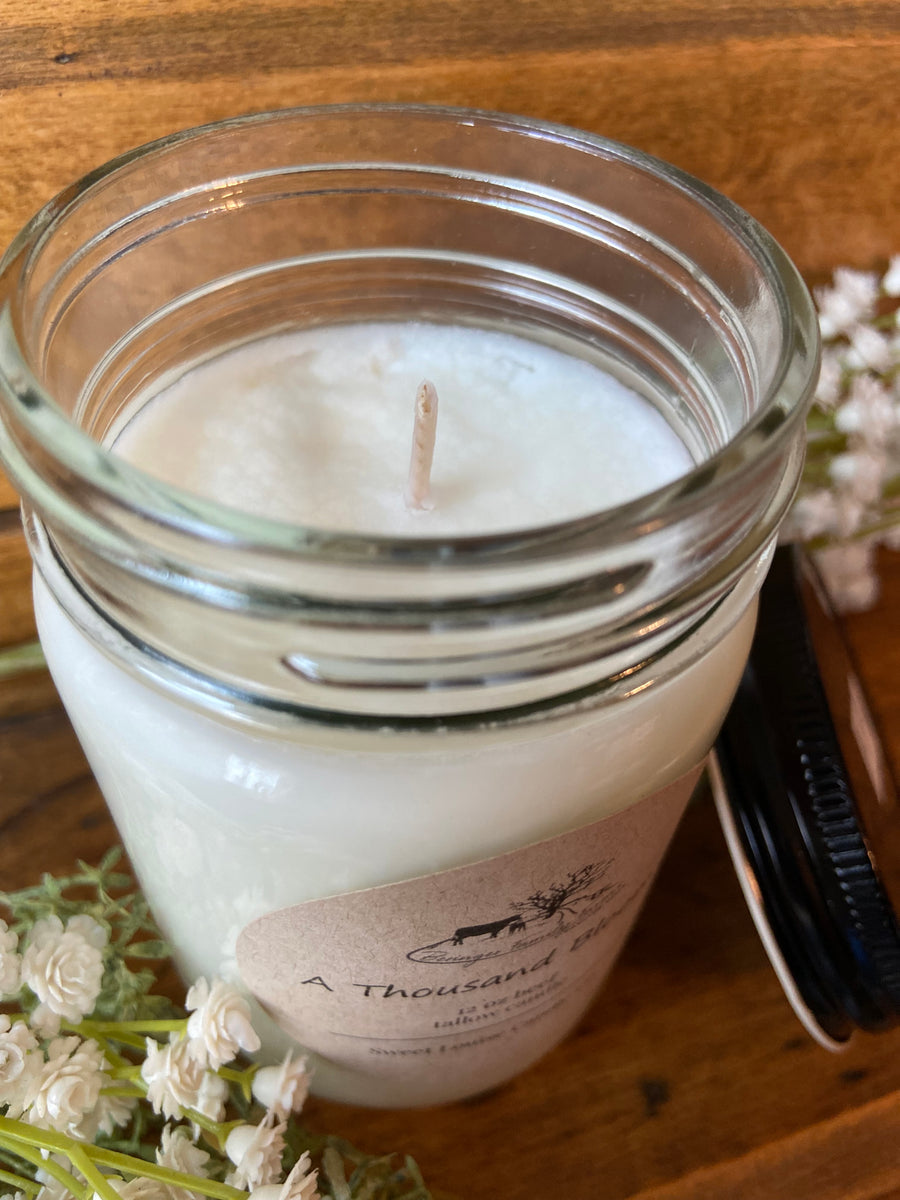 Beef Tallow Candle- Thousand Bloom – Beringer Family Farms