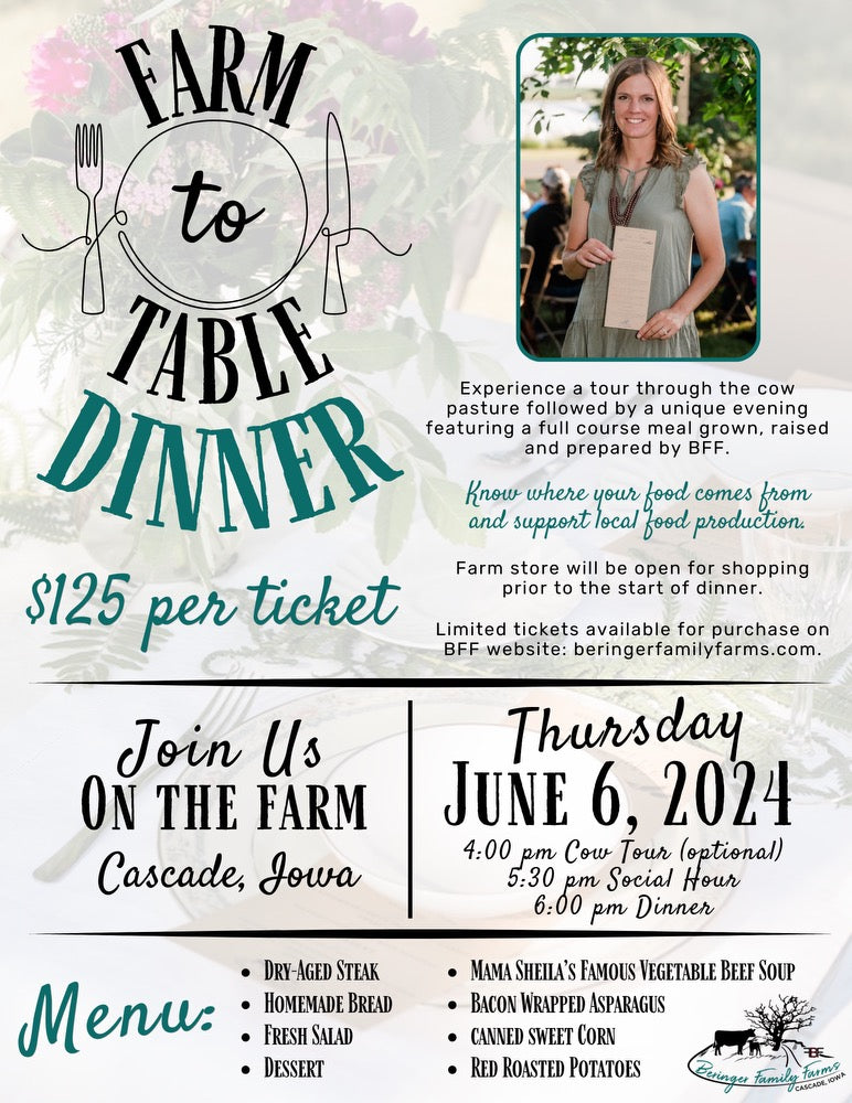 Farm to Table Dinner Tickets – Beringer Family Farms
